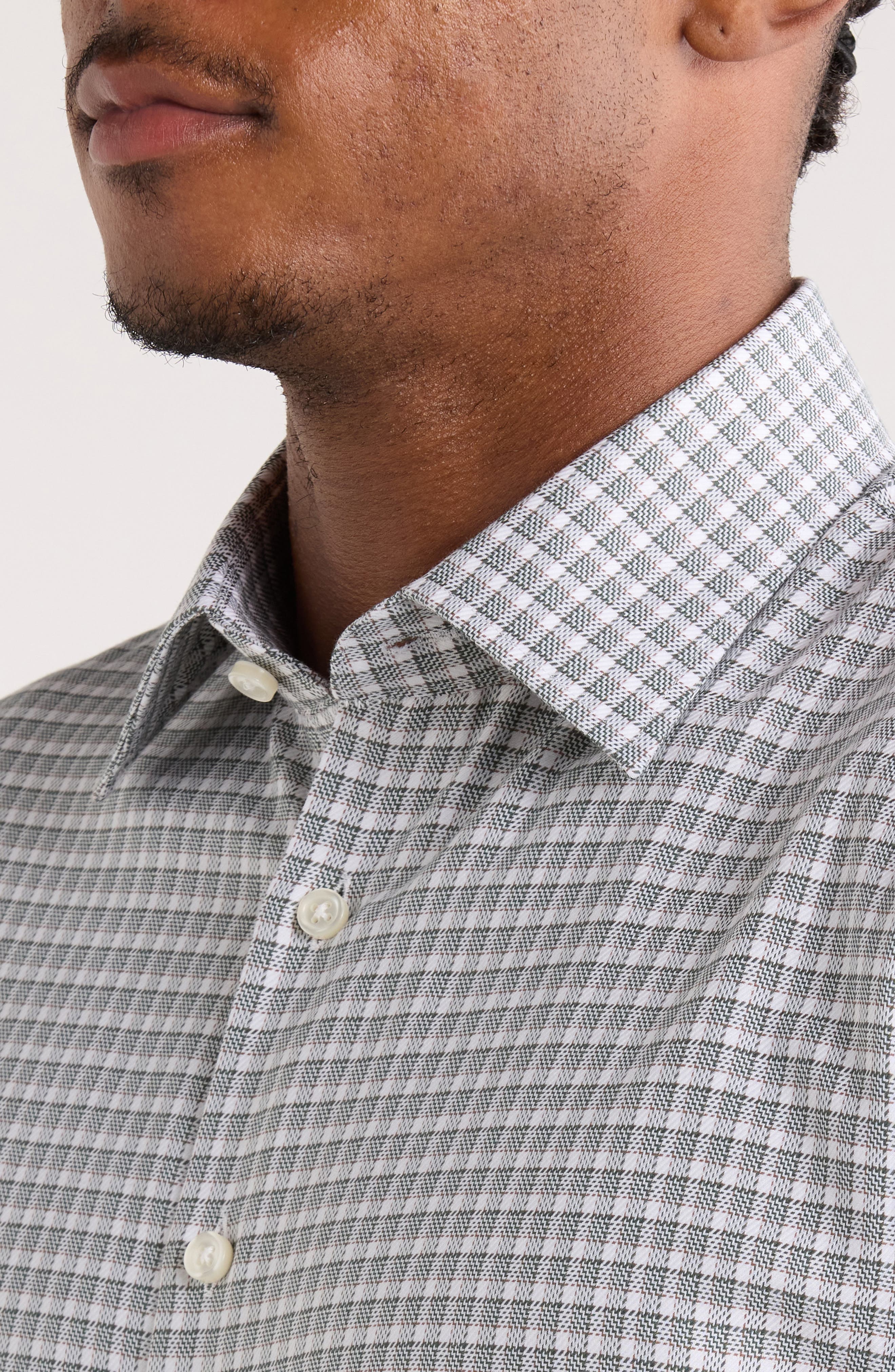 Nordstrom Trim Fit Check Premium Non Iron Cotton Button-Up Shirt ...