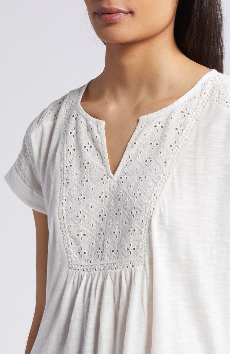 Lucky Brand Schiffley Yoke Eyelet Trim Top | Nordstromrack