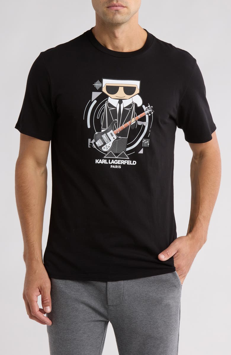 KARL LAGERFELD PARIS Kocktail Karl Guitar Cotton Graphic T-Shirt ...