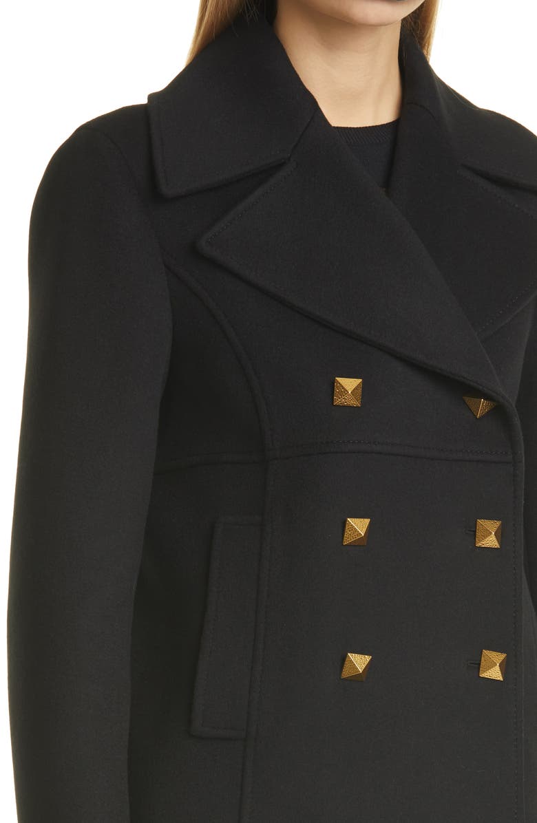 Valentino Roman Stud Double Breasted Wool & Cashmere Coat | Nordstrom
