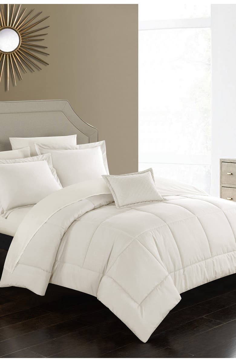 CHIC Joshuah Stitched Solid Color Design Bed in a Bag King Comforter ...