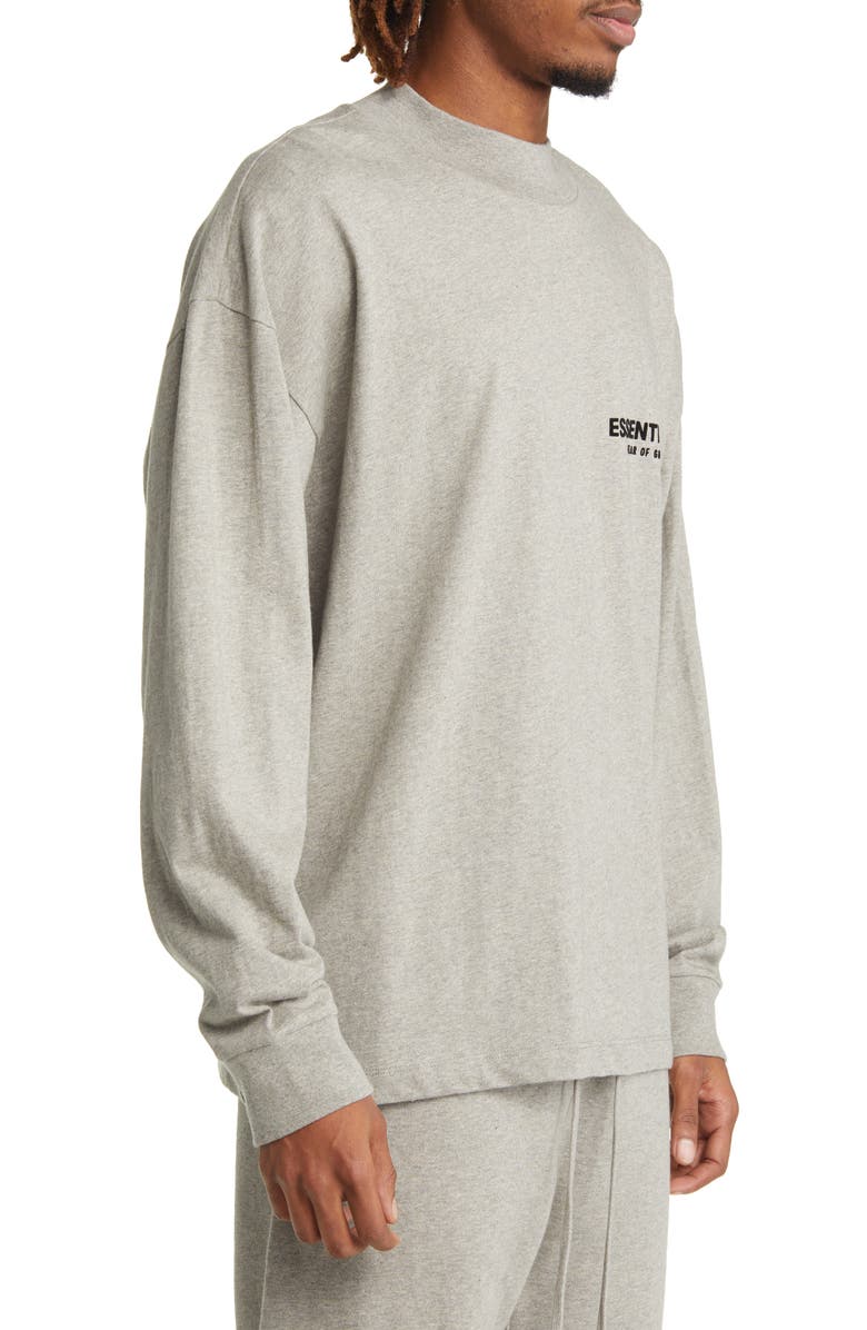 Fear of God Essentials Long Sleeve Mock Neck Cotton Graphic Tee ...