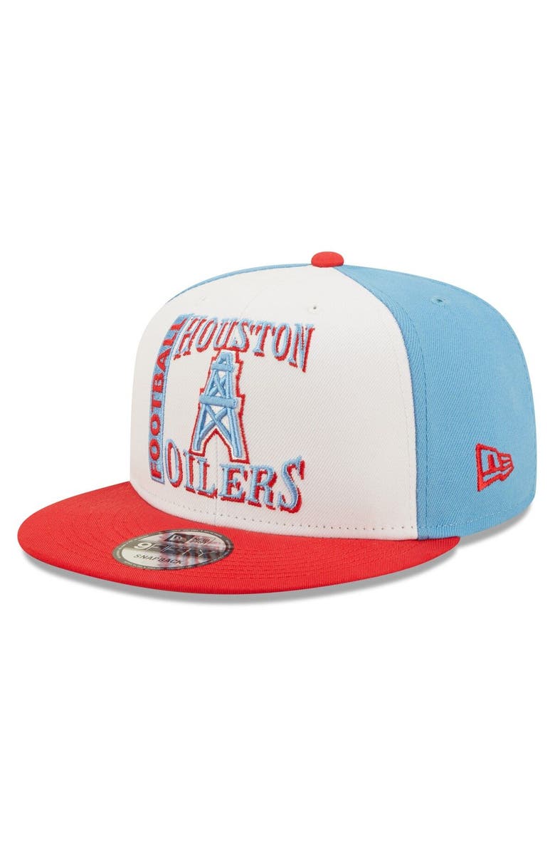 New Era Men's New Era White/Red Houston Oilers Gridiron Classics Retro ...