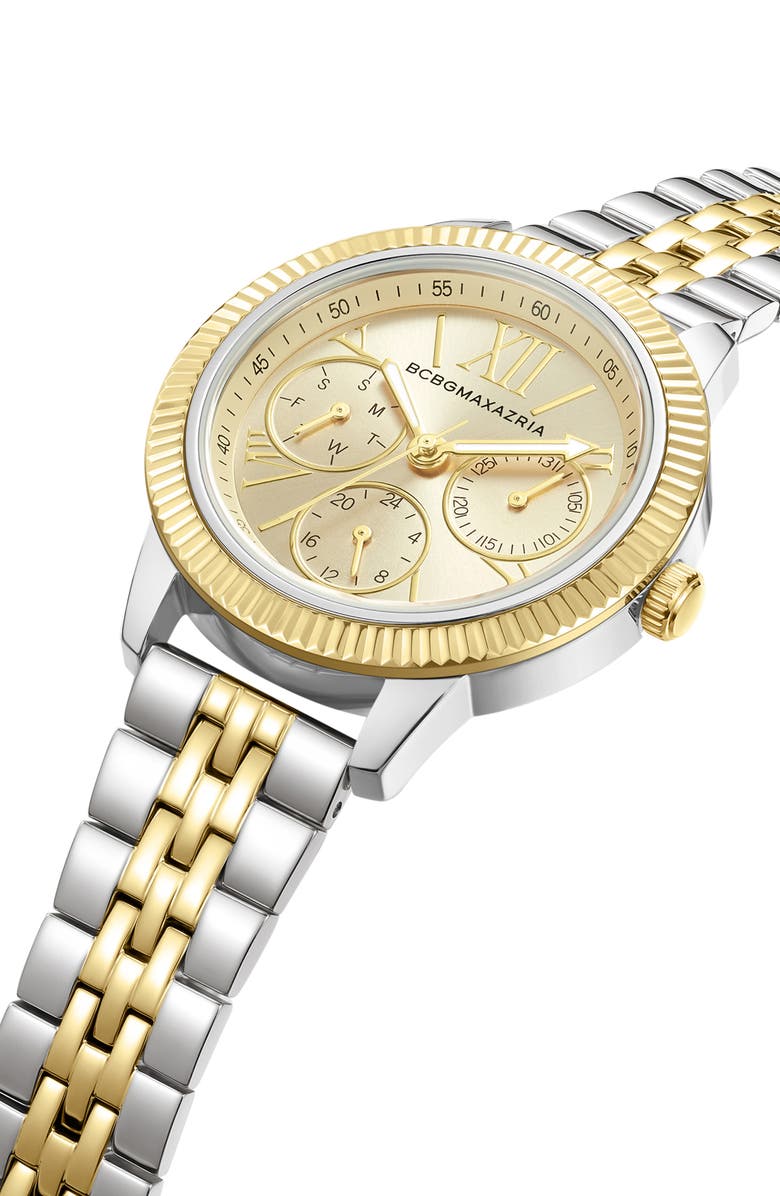 BCBG Max Azria Three-Hand Quartz Two-Tone Bracelet Watch, 36mm ...