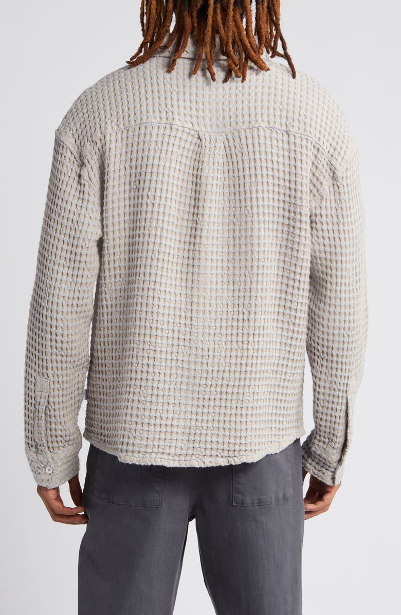 KROST Linas Oversize Waffle Texture Cotton & Linen Button-Up Shirt ...