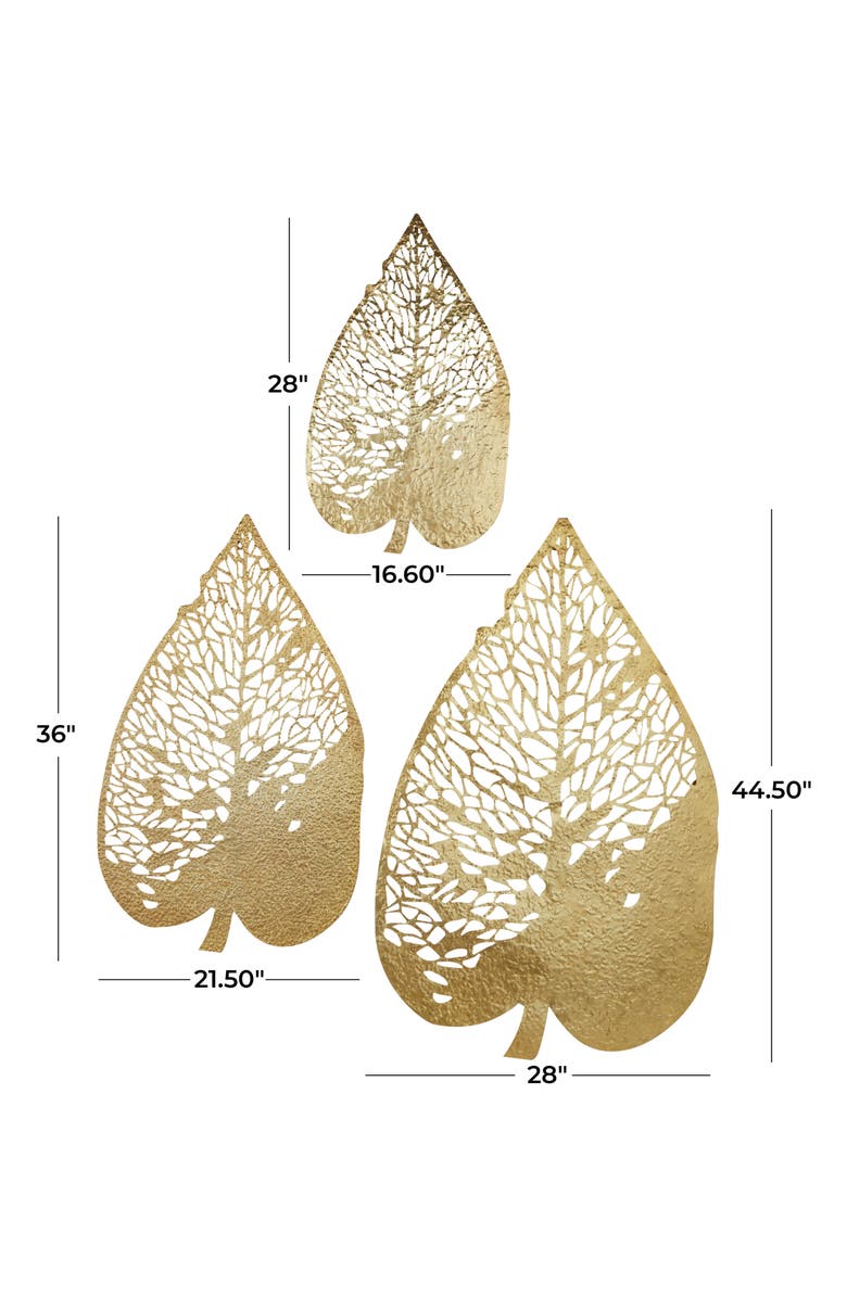Novogratz Gold Metal Leaf 3-Piece Wall Art | Nordstromrack