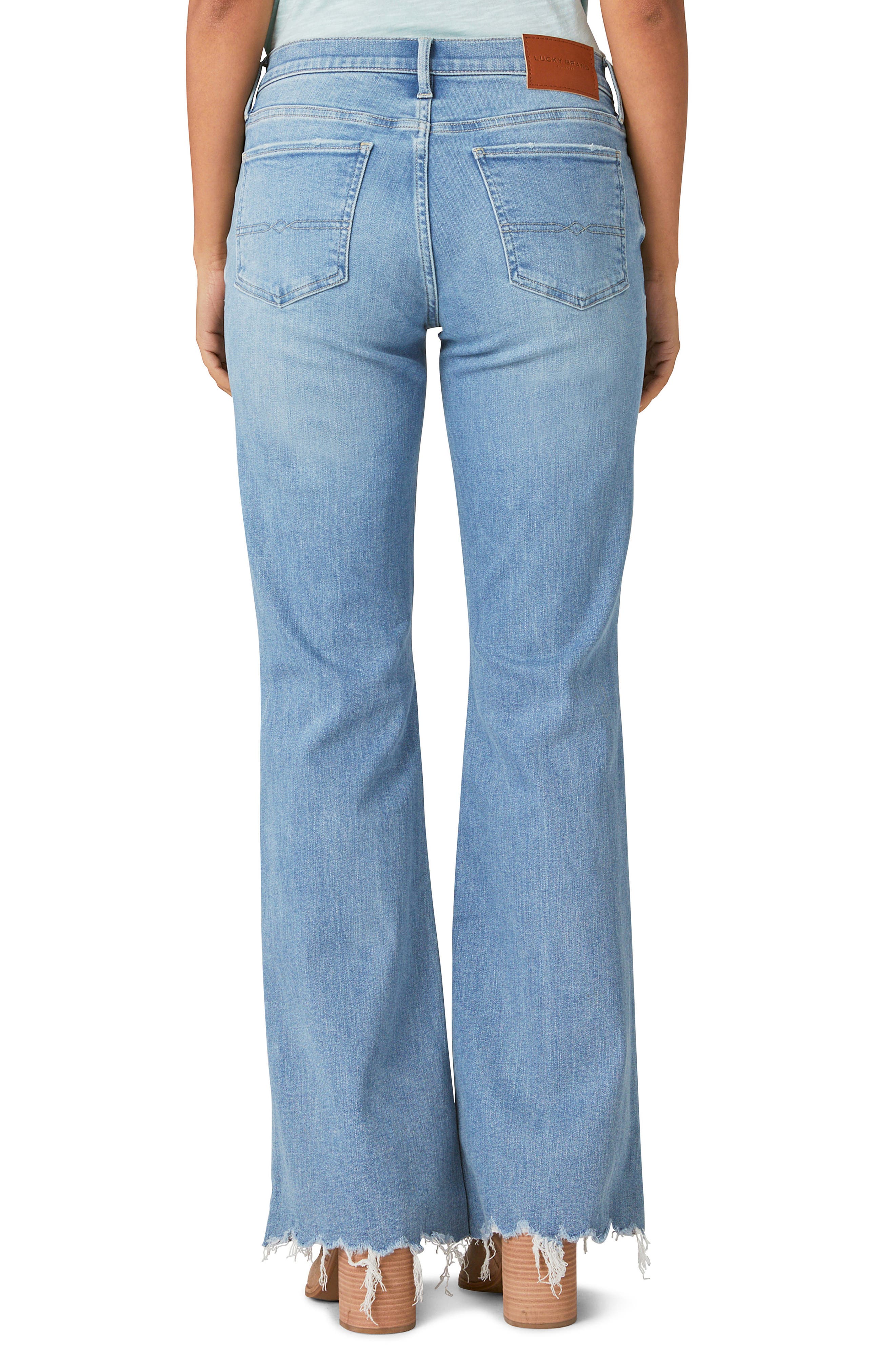 Lucky Brand Sweet Distressed Raw Hem Flare Jeans | Nordstrom