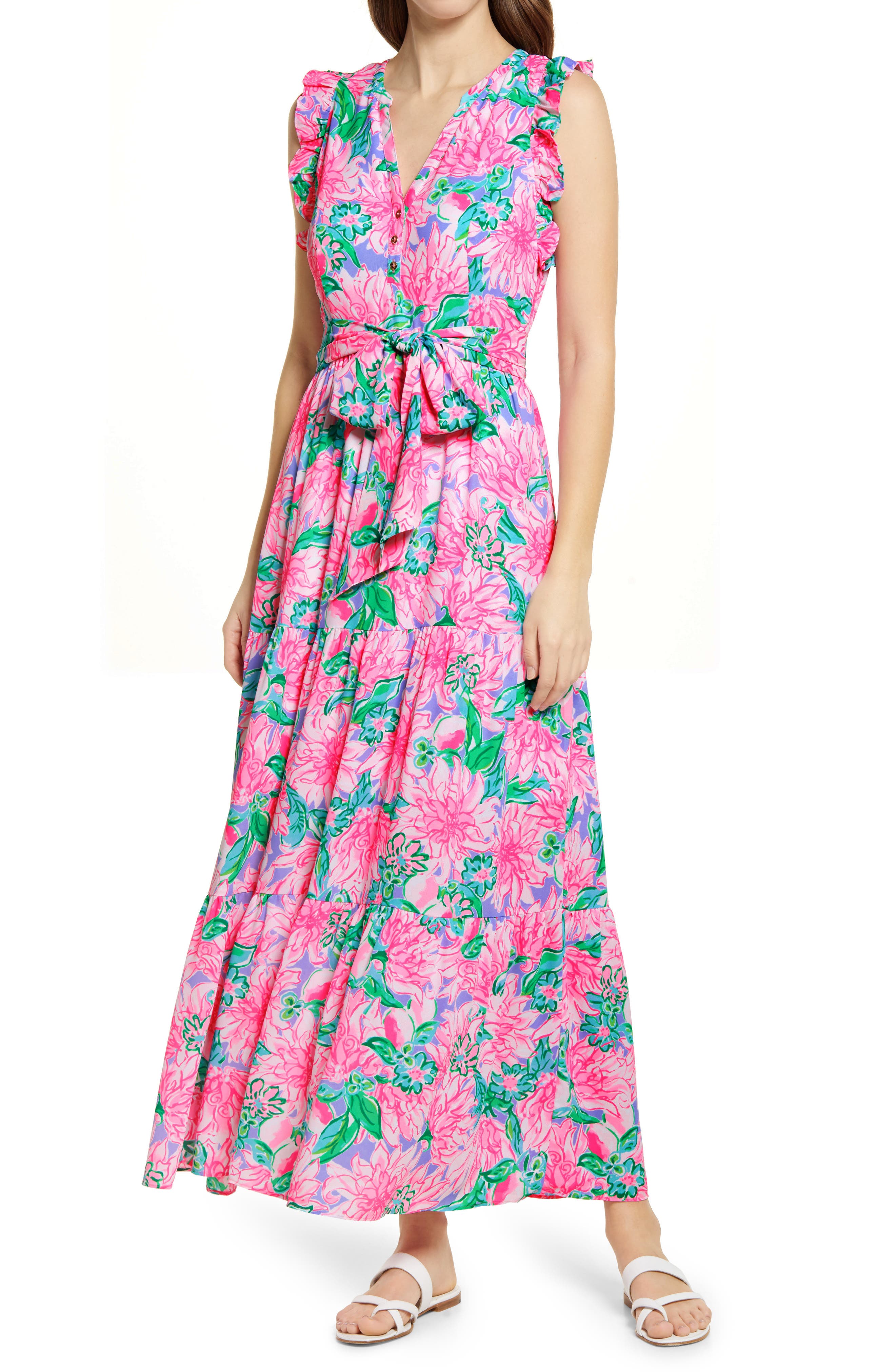Lilly Pulitzer® Destini Tie Waist Maxi Dress | Nordstrom
