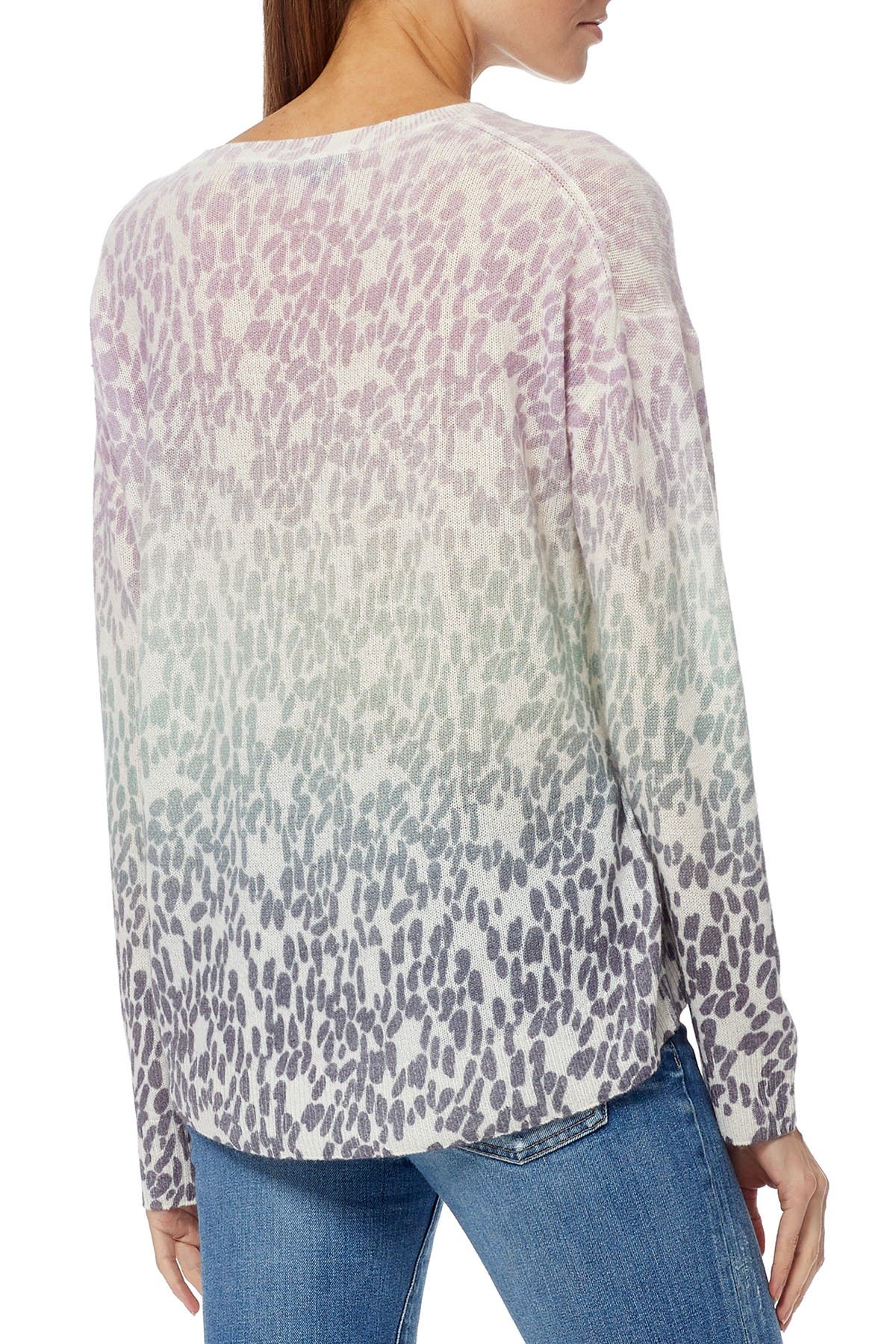360 CASHMERE Izzy Dip Dyed Leopard Cashmere Sweater | Nordstromrack