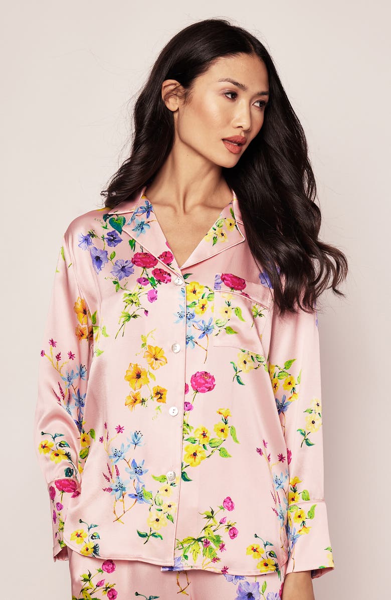 Petite Plume Brilliant Botanical Mulberry Silk Pajamas | Nordstrom