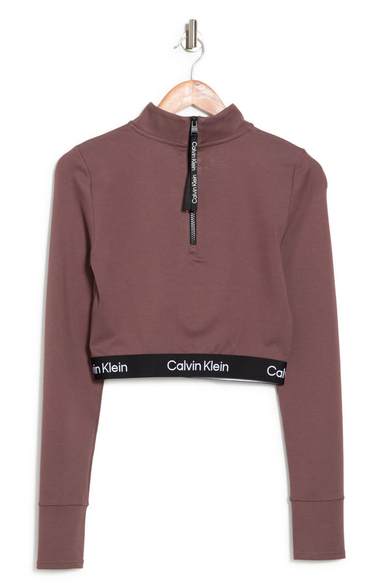 Calvin Klein Mock Neck Long Sleeve Logo Band Top | Nordstromrack