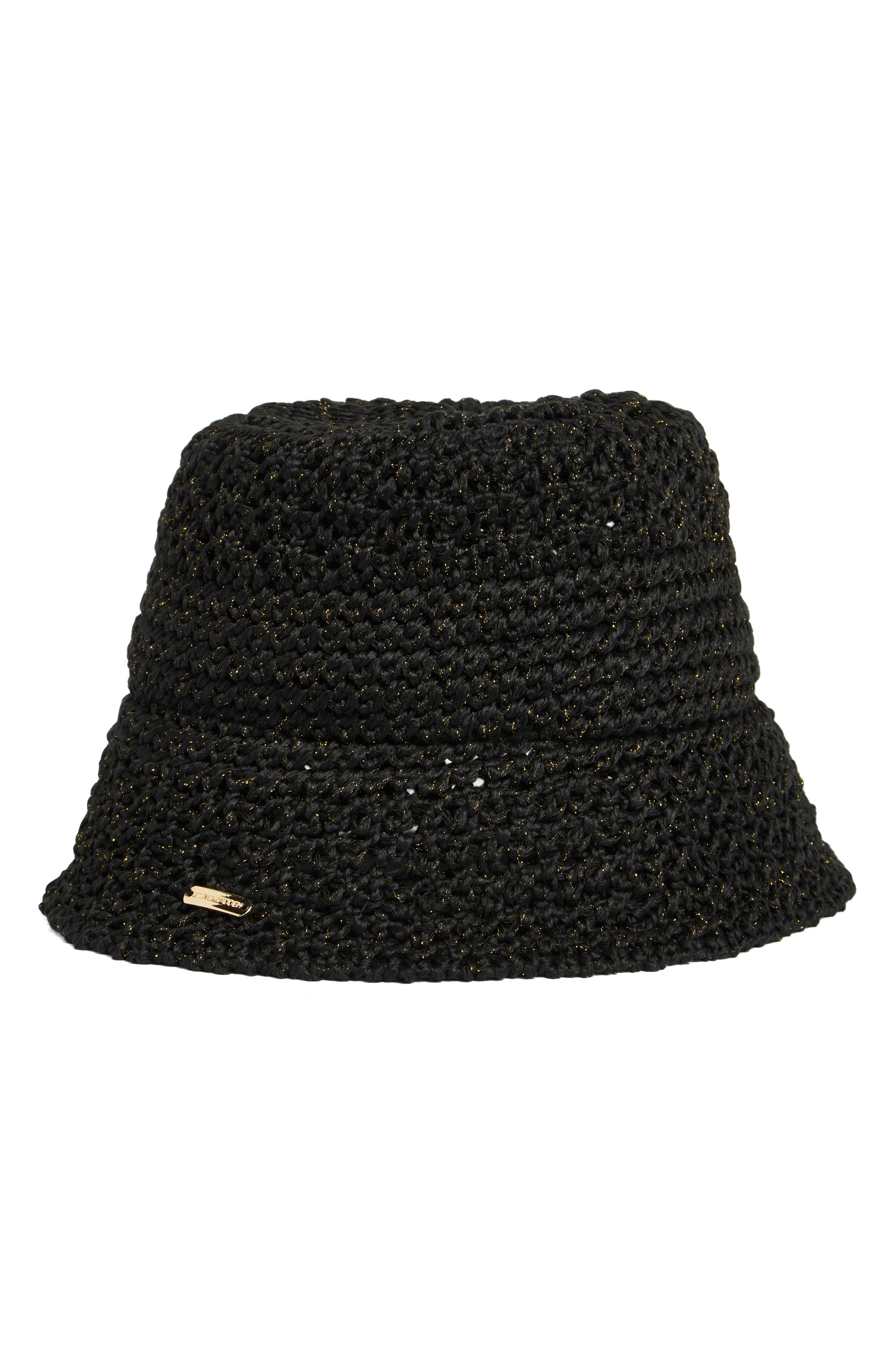 Steve Madden Alex Metallic Crochet Bucket Hat | Nordstromrack