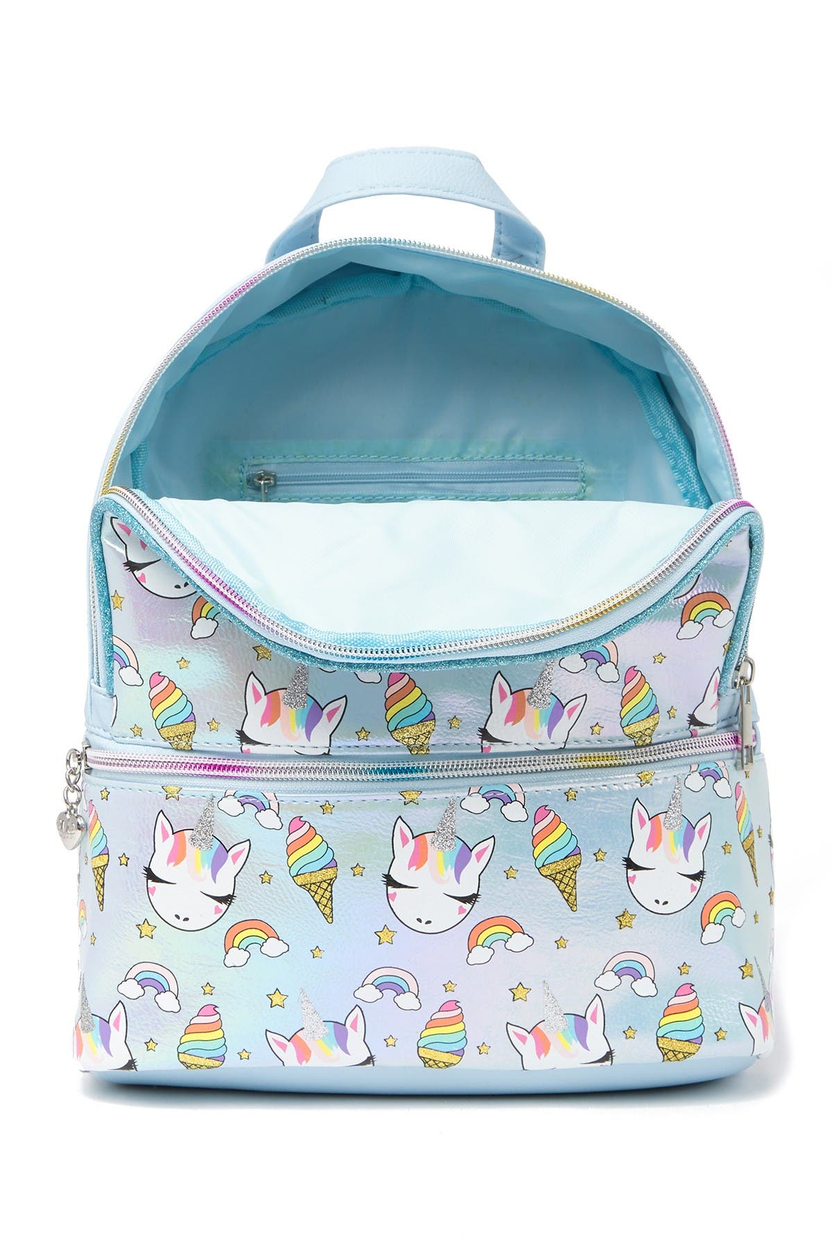 OMG Accessories Sweets Unicorn Print Metallic Mini Backpack | Nordstromrack