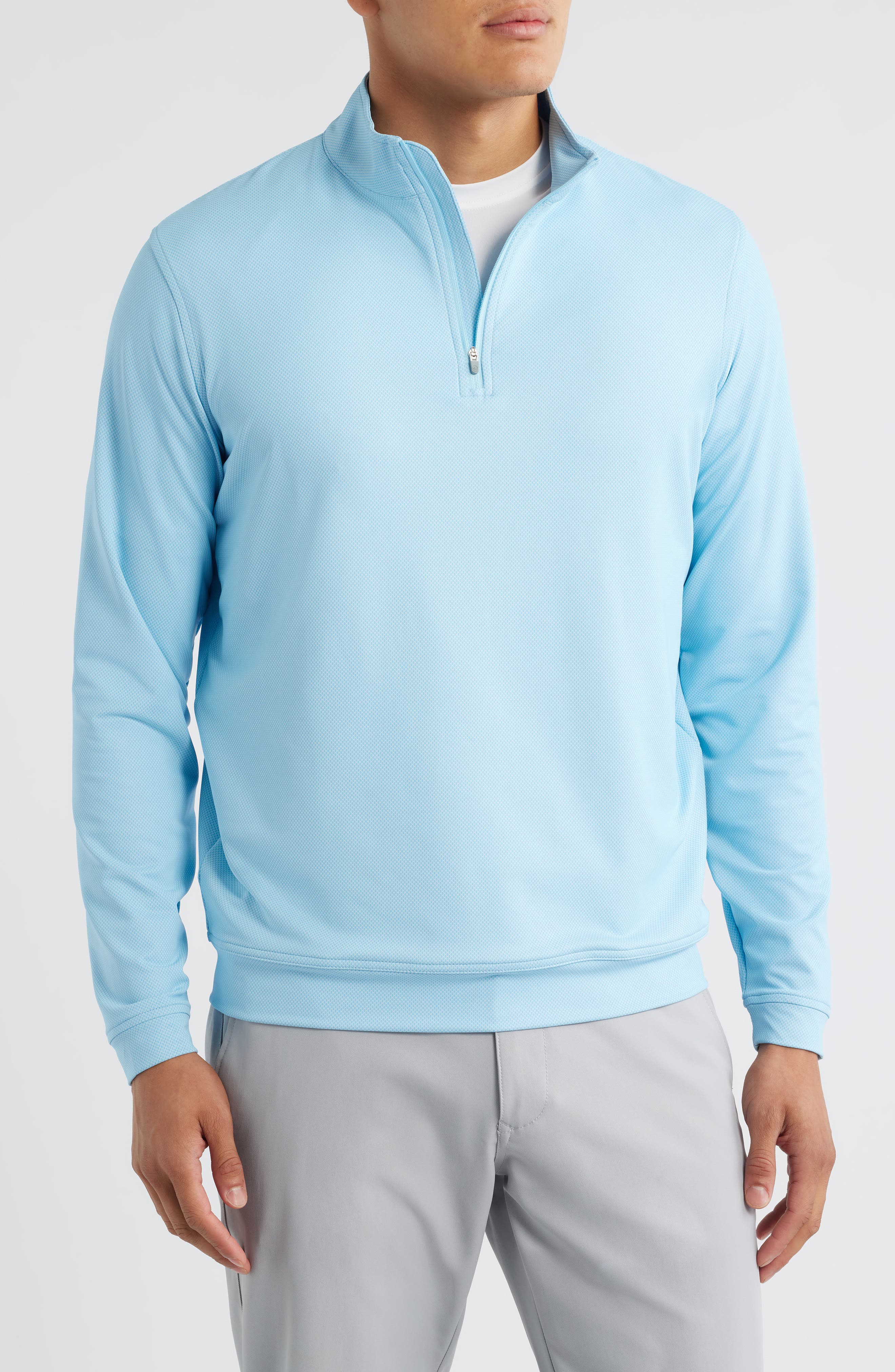 Peter Millar Perth Bird's Eye Performance Quarter Zip Pullover | Nordstrom
