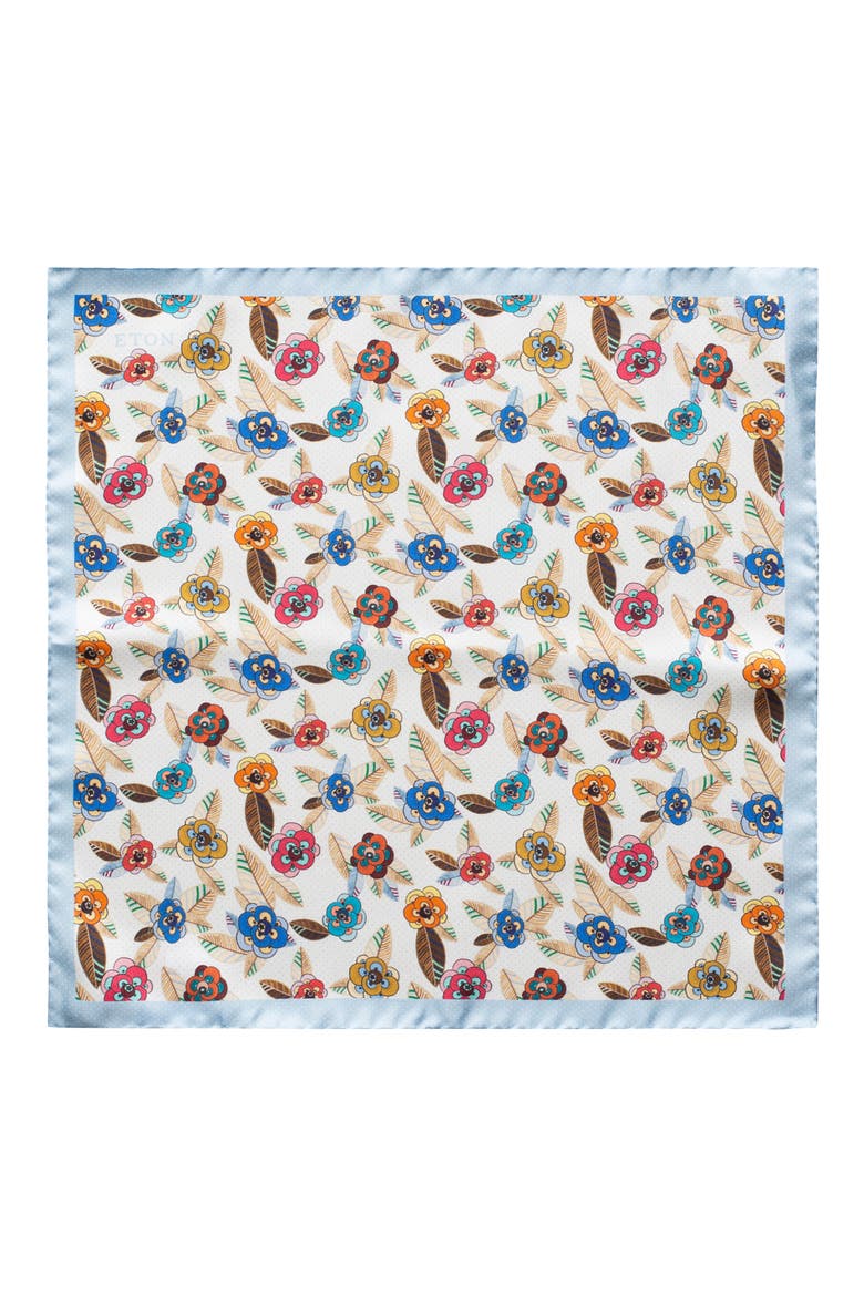 Retro Flower Silk Pocket Square (Men) | Nordstromrack
