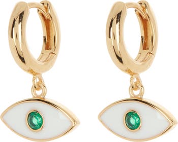 Petit Moments Seek Evil Eye Drop Huggie Hoop Earrings | Nordstromrack