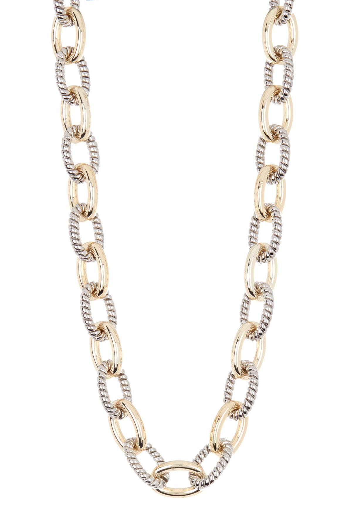 MESHMERISE Two-Tone Twisted Cable Link Necklace | Nordstromrack