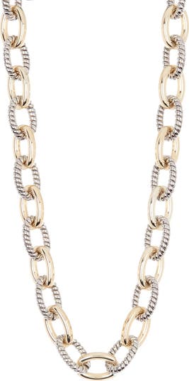 MESHMERISE Two-Tone Twisted Cable Link Necklace | Nordstromrack