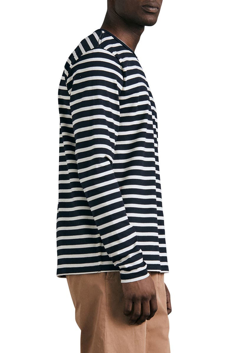 rag & bone Breton Stripe Long Sleeve Pima Cotton T-Shirt | Nordstromrack