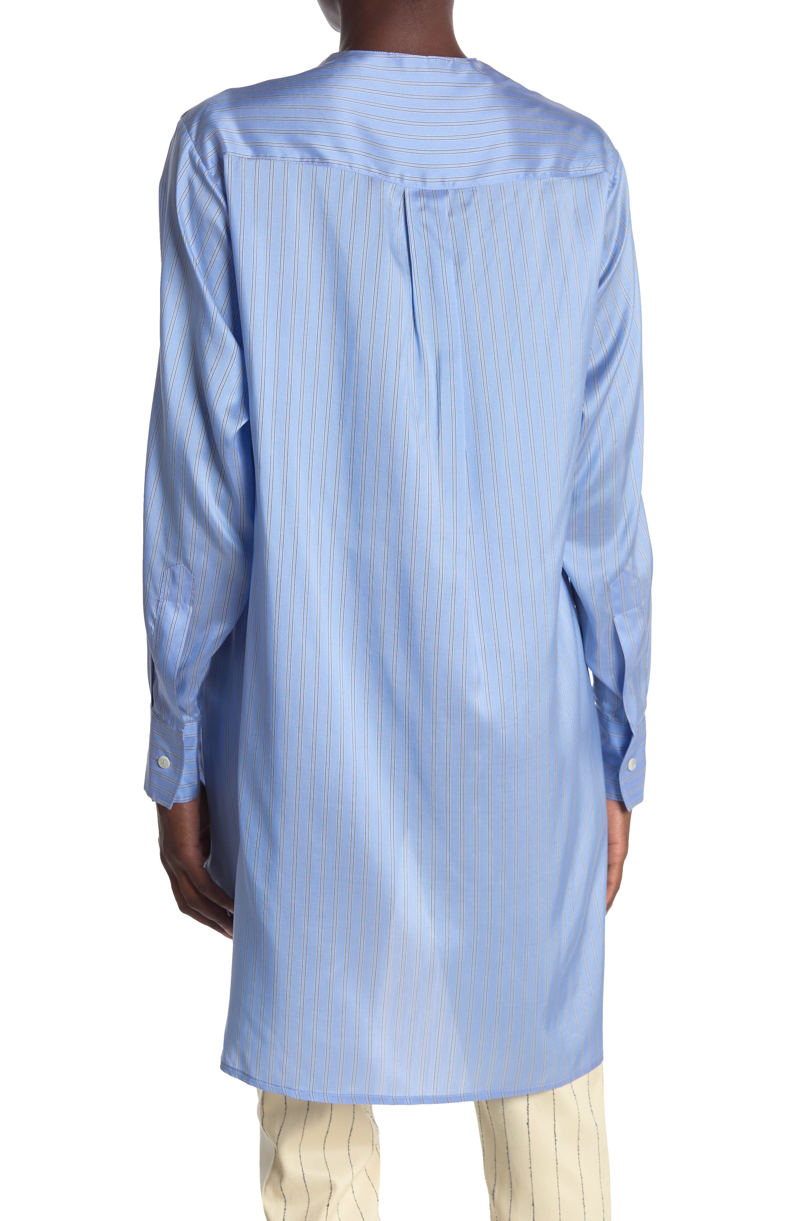 UNRAVEL PROJECT Striped Satin High/Low Hem Blouse | Nordstromrack