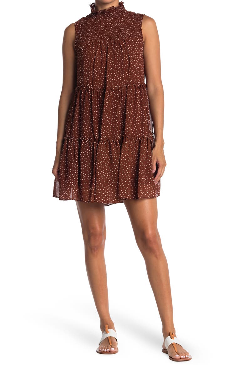 Taylor Dresses Smocked Tiered A-Line Chiffon Shift Dress | Nordstromrack