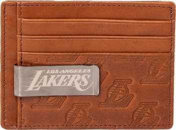 LUSSO Brown Los Angeles Lakers Sanford Front Pocket Wallet with Money ...