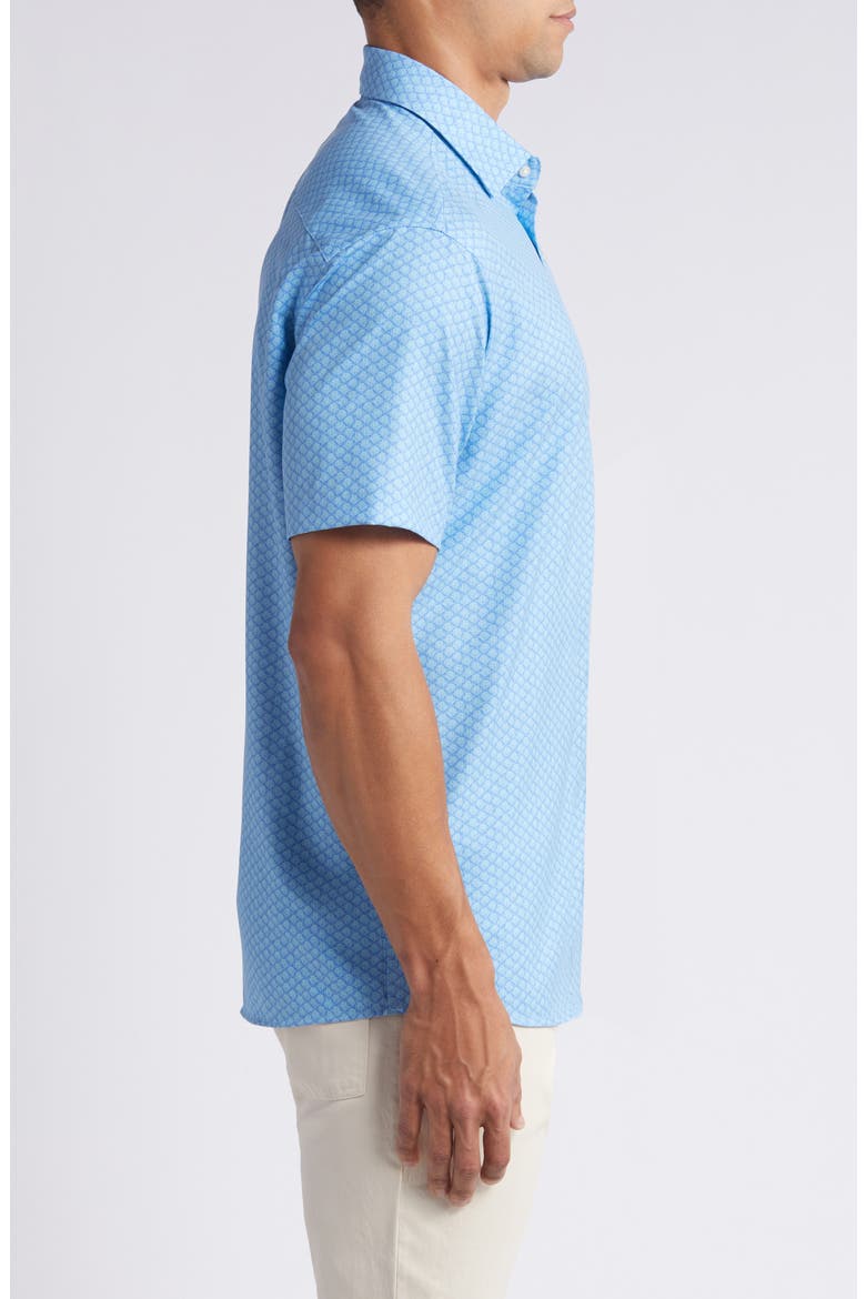 Peter Millar Clamming Shell Print Short Sleeve Performance Button-Up ...
