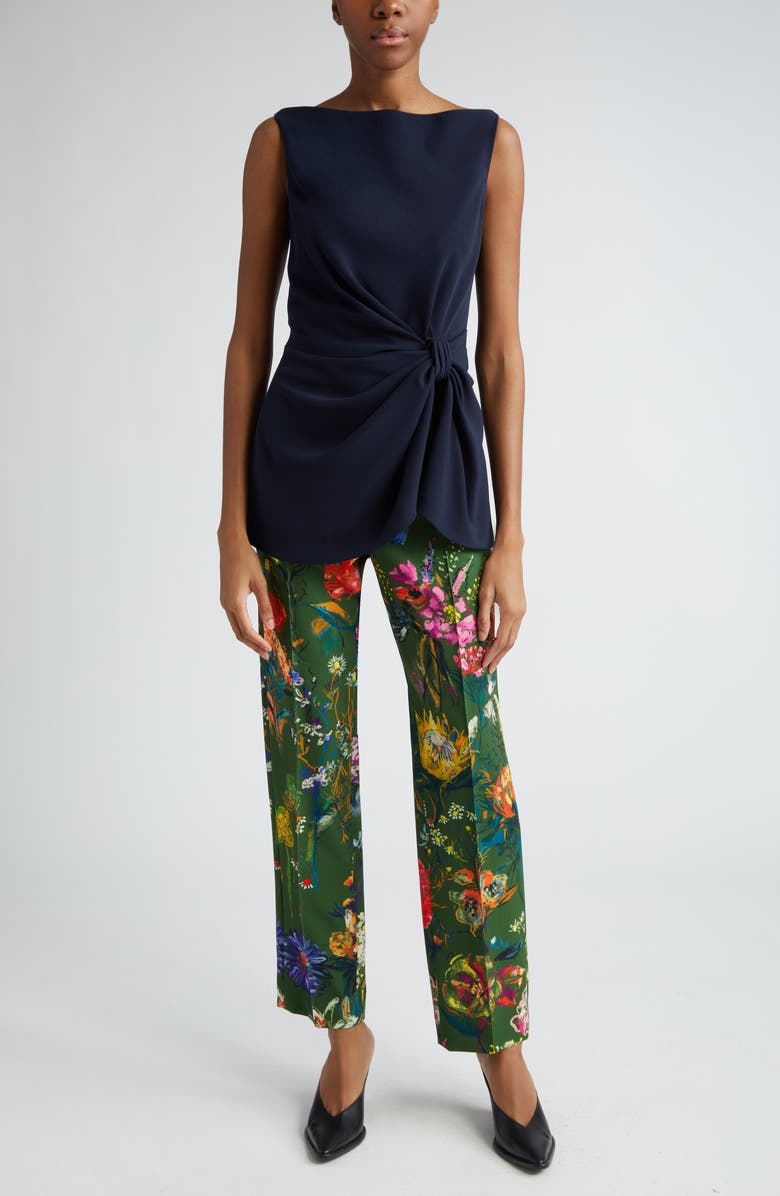 Lela Rose Floral Print Slim Ankle Pants | Nordstrom