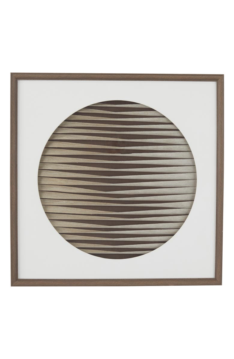 GINGER BIRCH STUDIO Brown Wood 3D Weaved Geometric Shadow Box ...