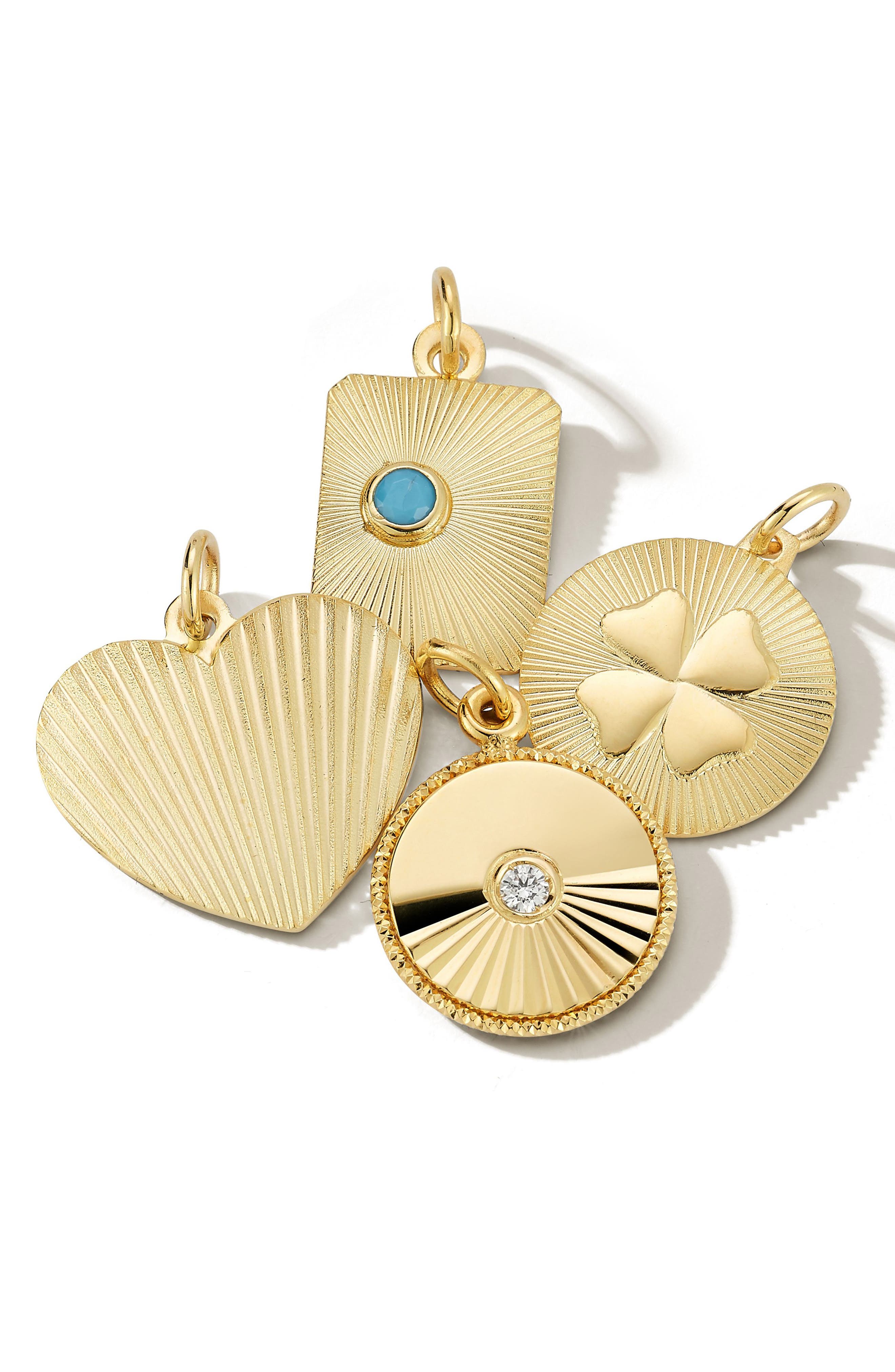 Ember Fine Jewelry 14K Gold Turquoise Dog Tag Charm Pendant | Nordstromrack