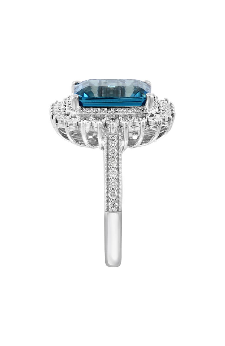 EFFY 14K White Gold, Diamond, & London Blue Topaz Ring - Size 7 ...