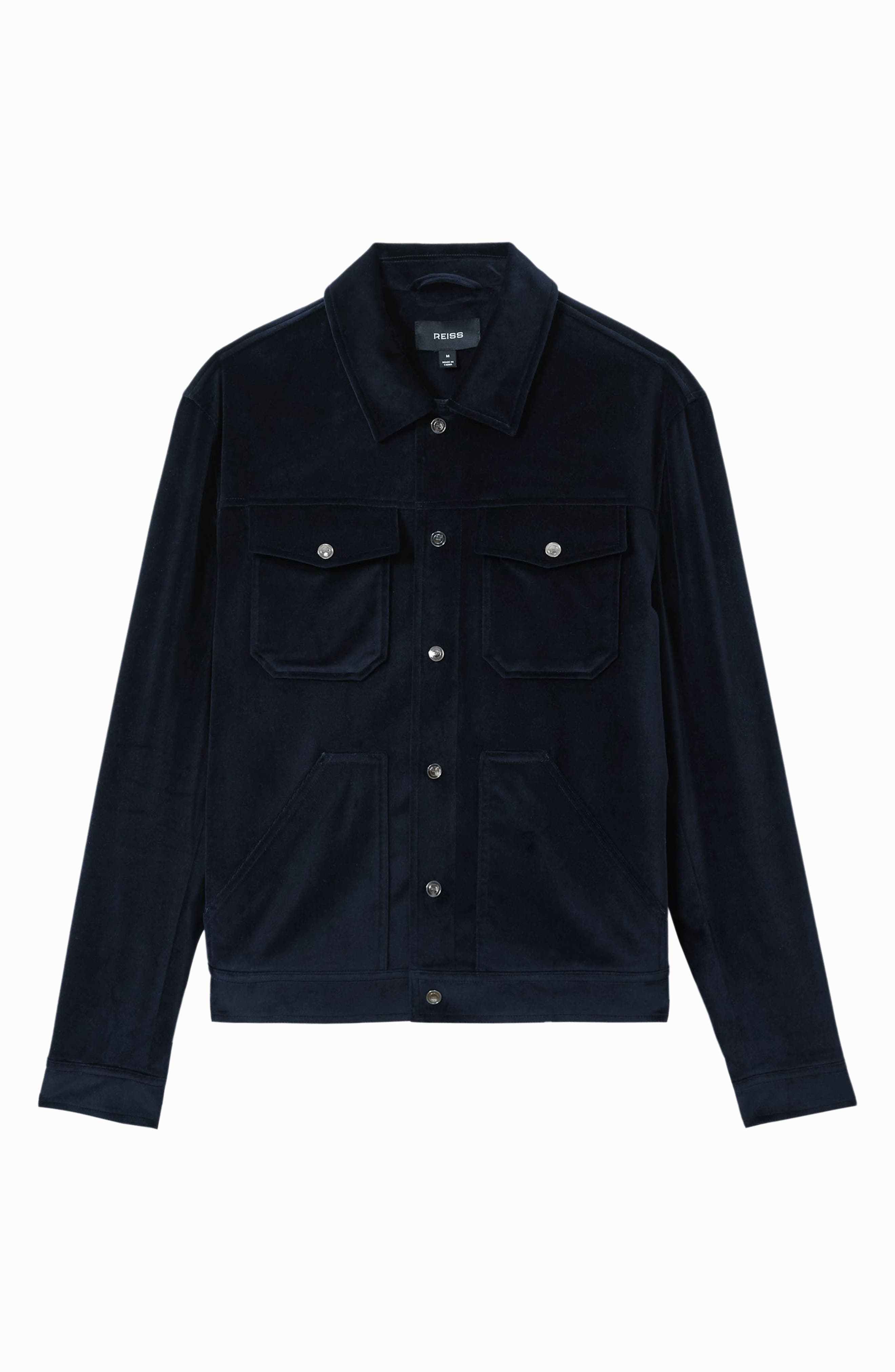 Reiss Stretch Velveteen Overshirt | Nordstromrack