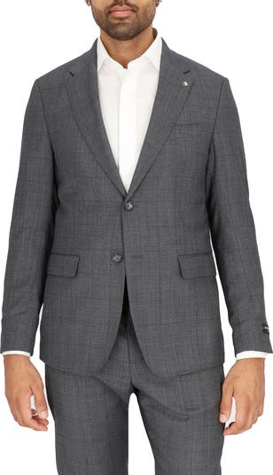 Scotch & Soda Grey Windowpane Check Stretch Wool Sport Coat | Nordstromrack
