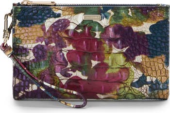 Brahmin Daisy Croc Embossed Leather Wristlet | Nordstrom