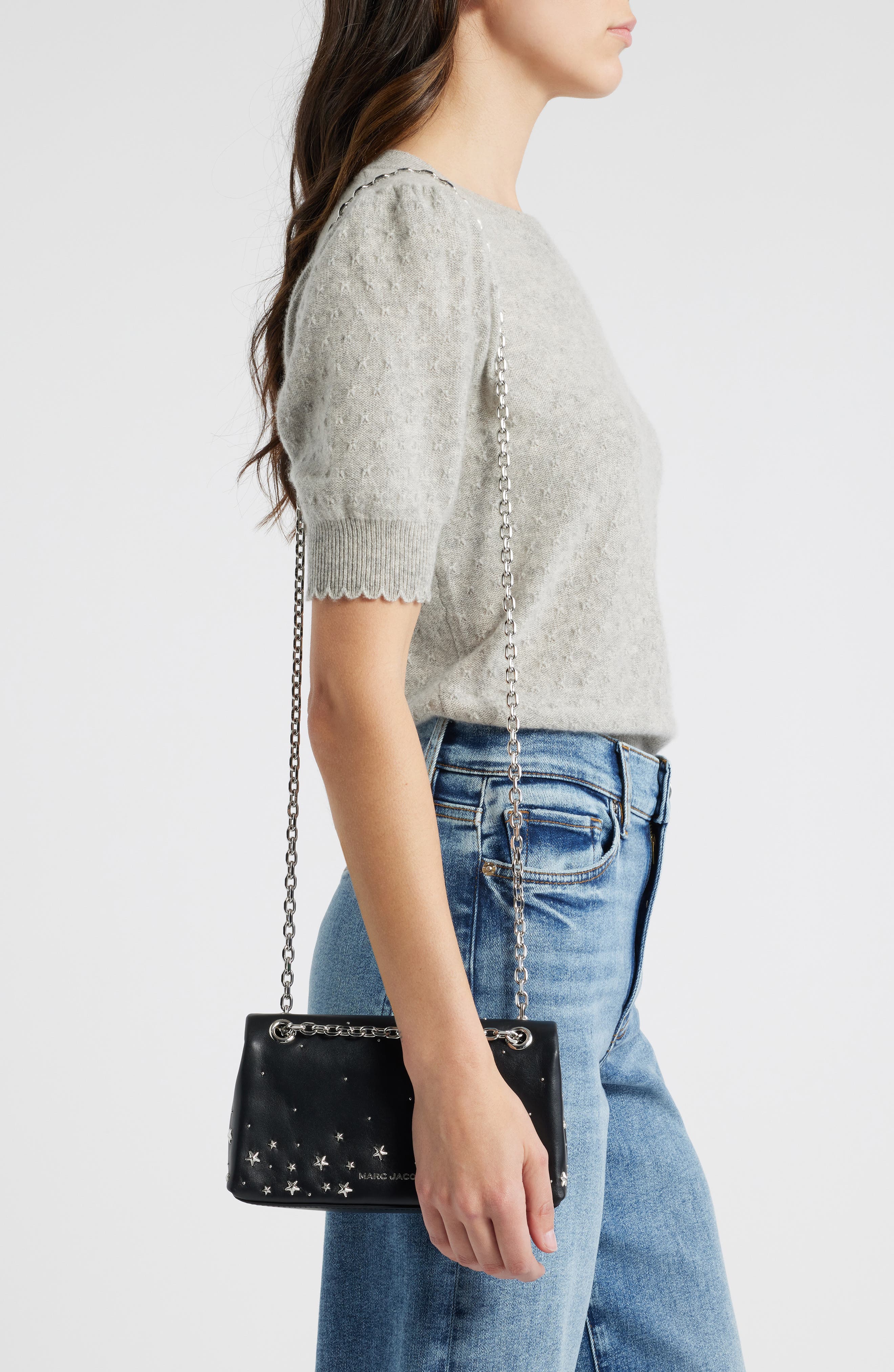 Marc Jacobs Dual Chain Studded Leather Wallet on a Chain | Nordstrom