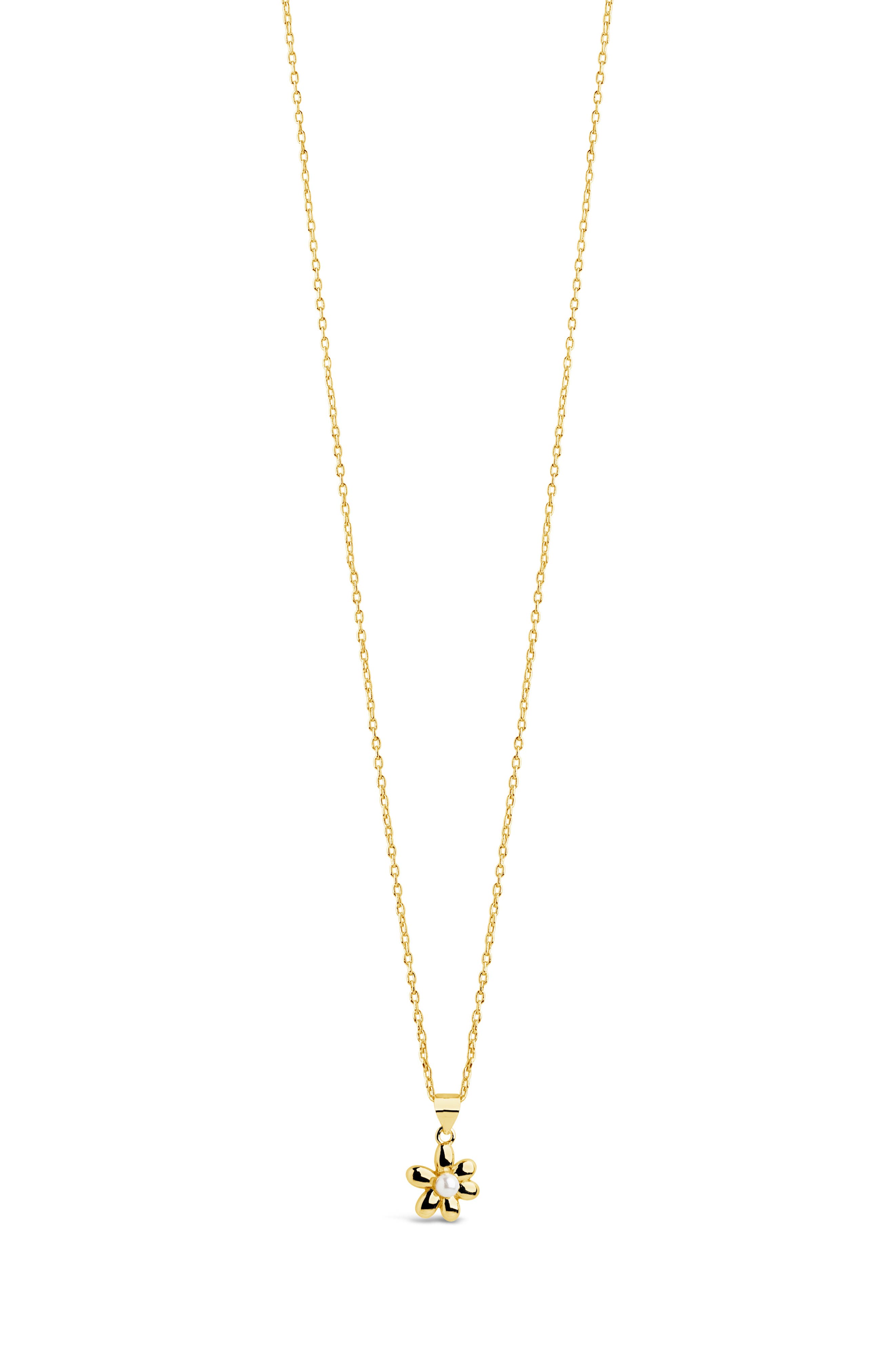 Sterling Forever Vallie Faux Pearl Blossom Pendant Necklace | Nordstromrack
