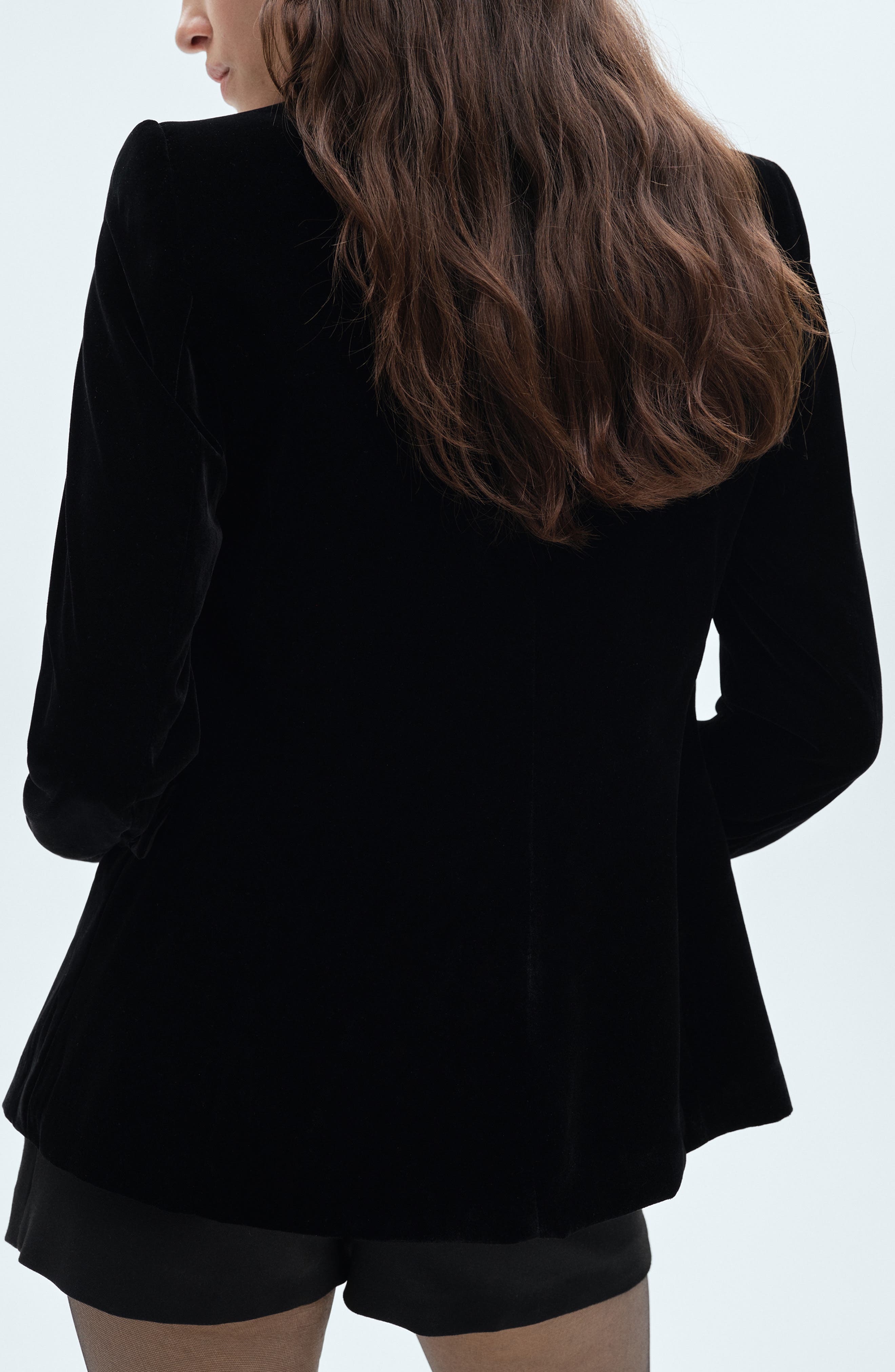 MANGO Structured Velvet Blazer | Nordstrom