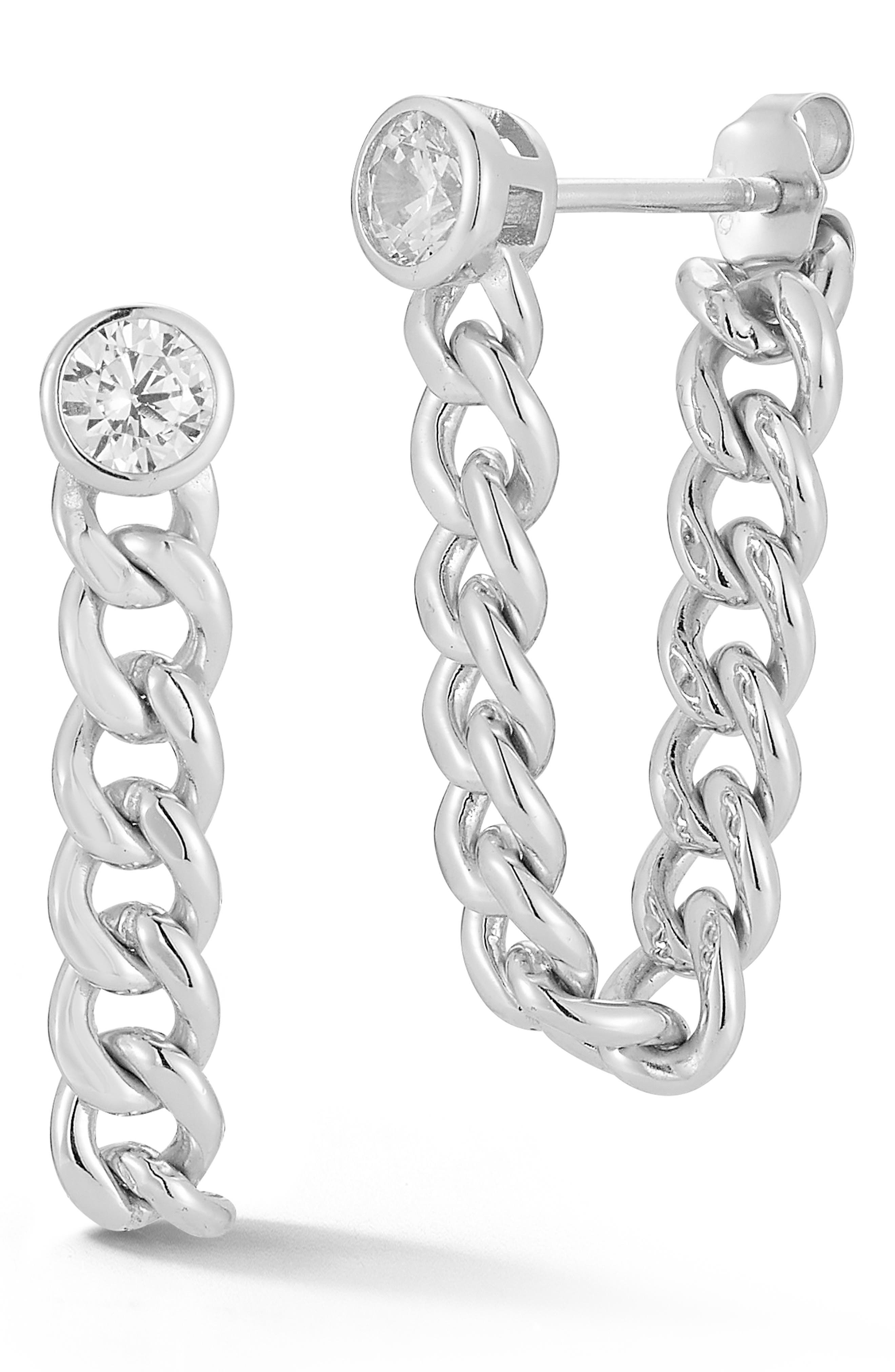 GLAZE JEWELRY Chain Front/Back Earrings | Nordstromrack