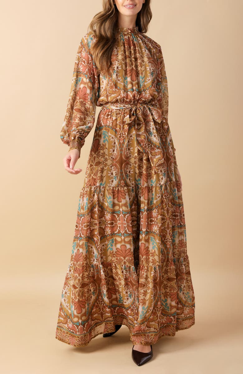 FLYING TOMATO Mock Neck Long Sleeve Maxi Dress | Nordstromrack