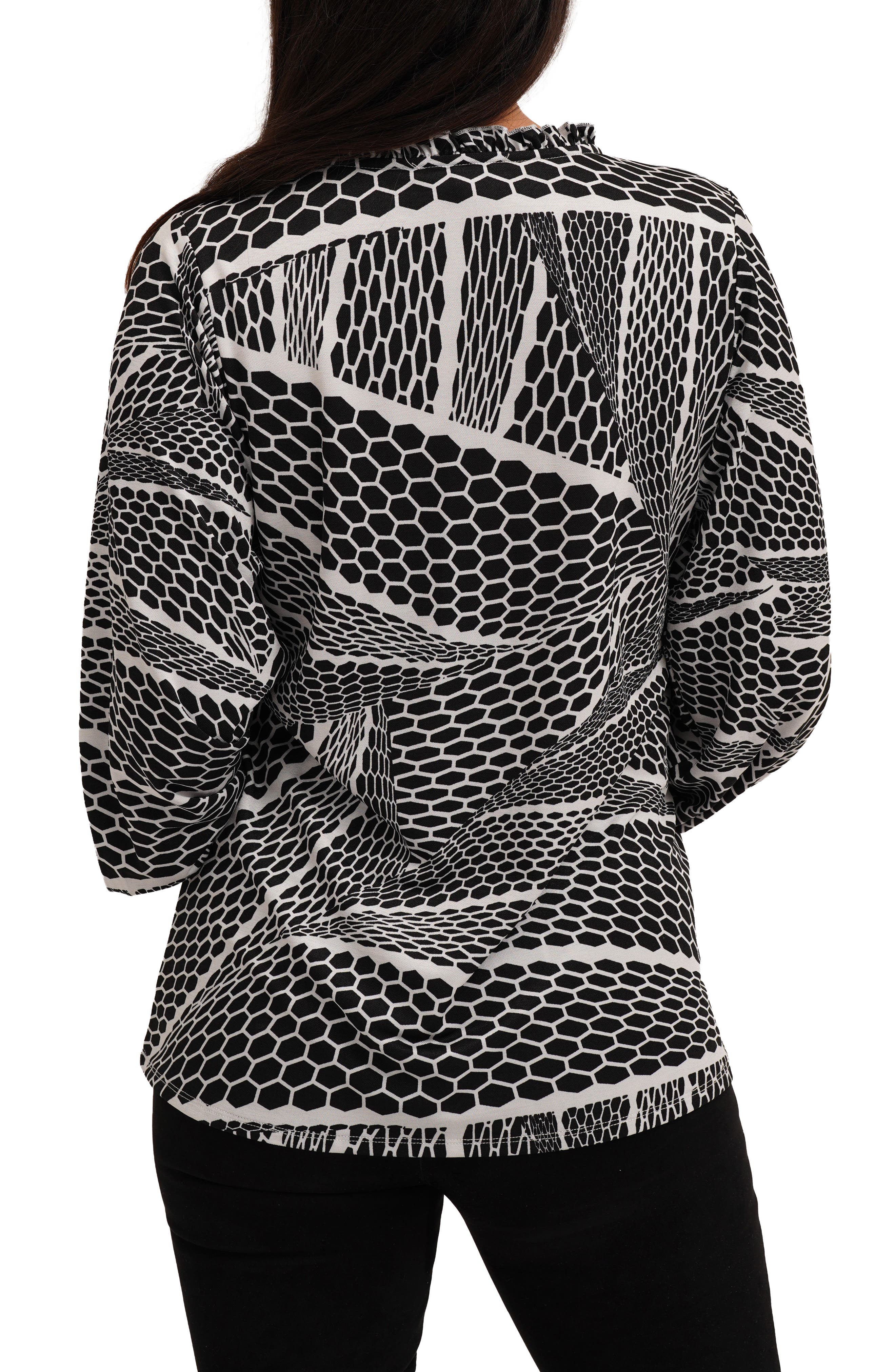 SUNNY LEIGH Printed Mesh Long Sleeve Top | Nordstromrack