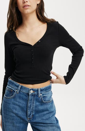 Cotton On Kelsey V Front Henley Long Sleeve | Nordstrom