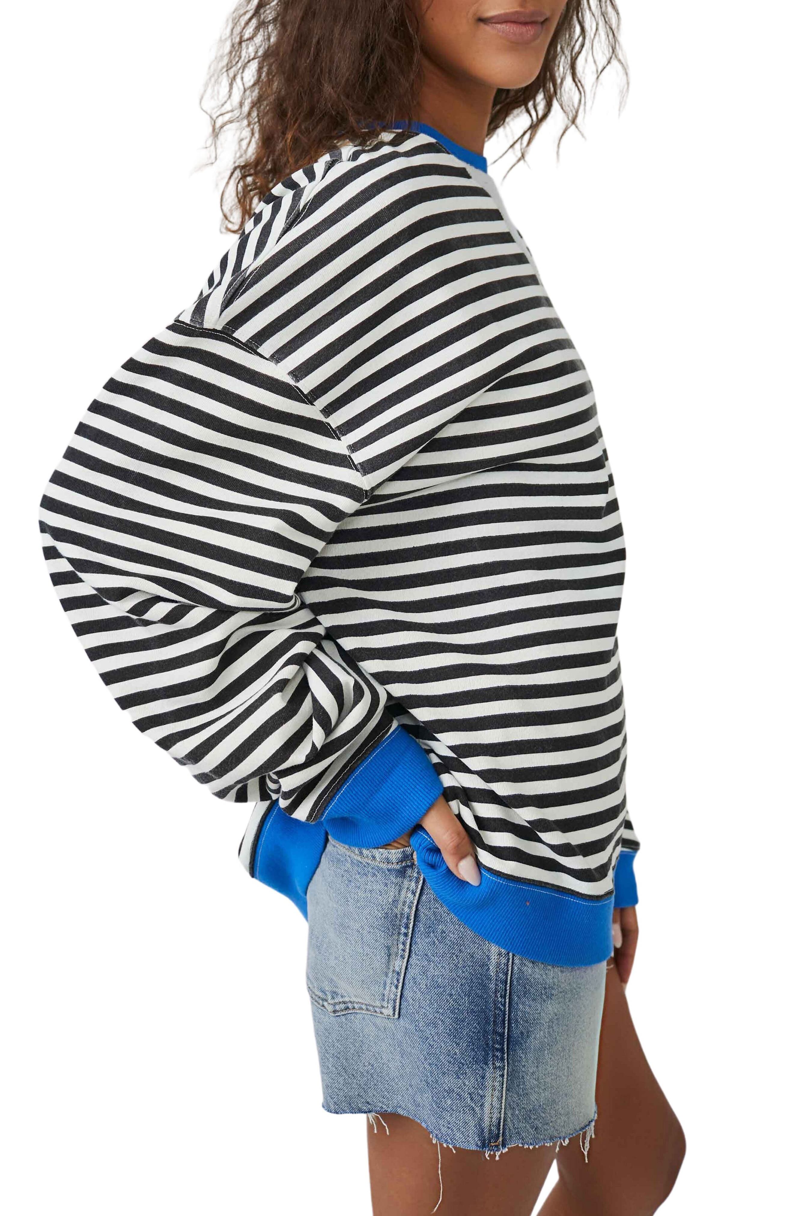 Free People Oversize Stripe Sweatshirt | Nordstrom