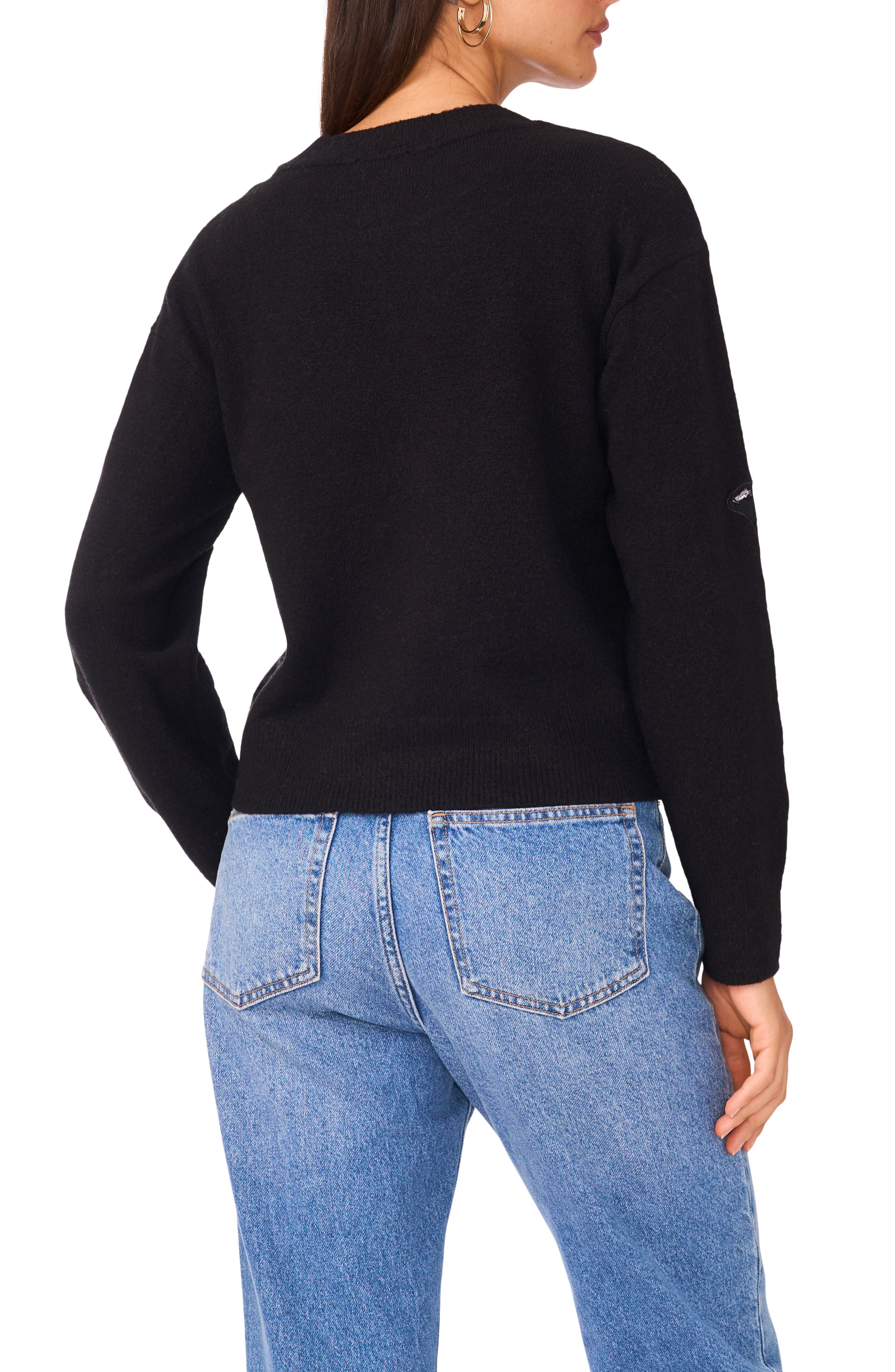 1.STATE Lace Bow Crop Sweater | Nordstromrack