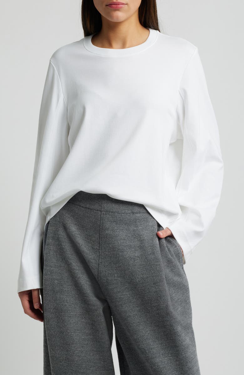 COS Rounded Long Sleeve Cotton T-Shirt | Nordstromrack