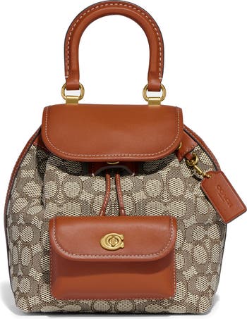 COACH Riya Signature Jacquard & Leather Backpack | Nordstrom