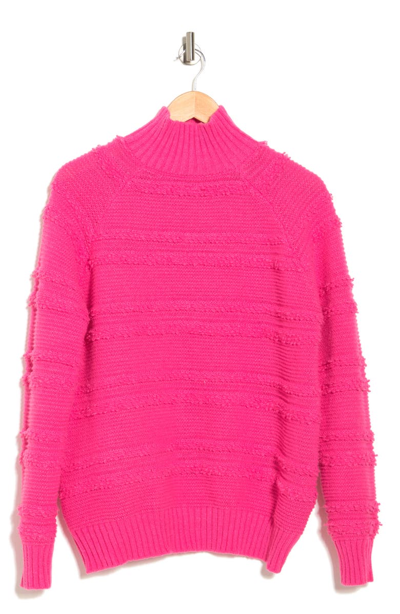 EVER AFTER Textured Stripe Mock Neck Sweater | Nordstromrack
