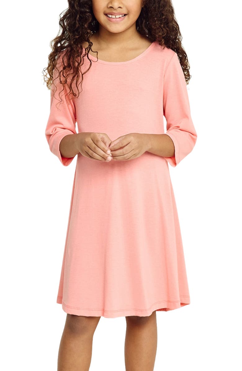 Hayden Girls Kids' Long Sleeve Back Button Swing Dress | Nordstromrack