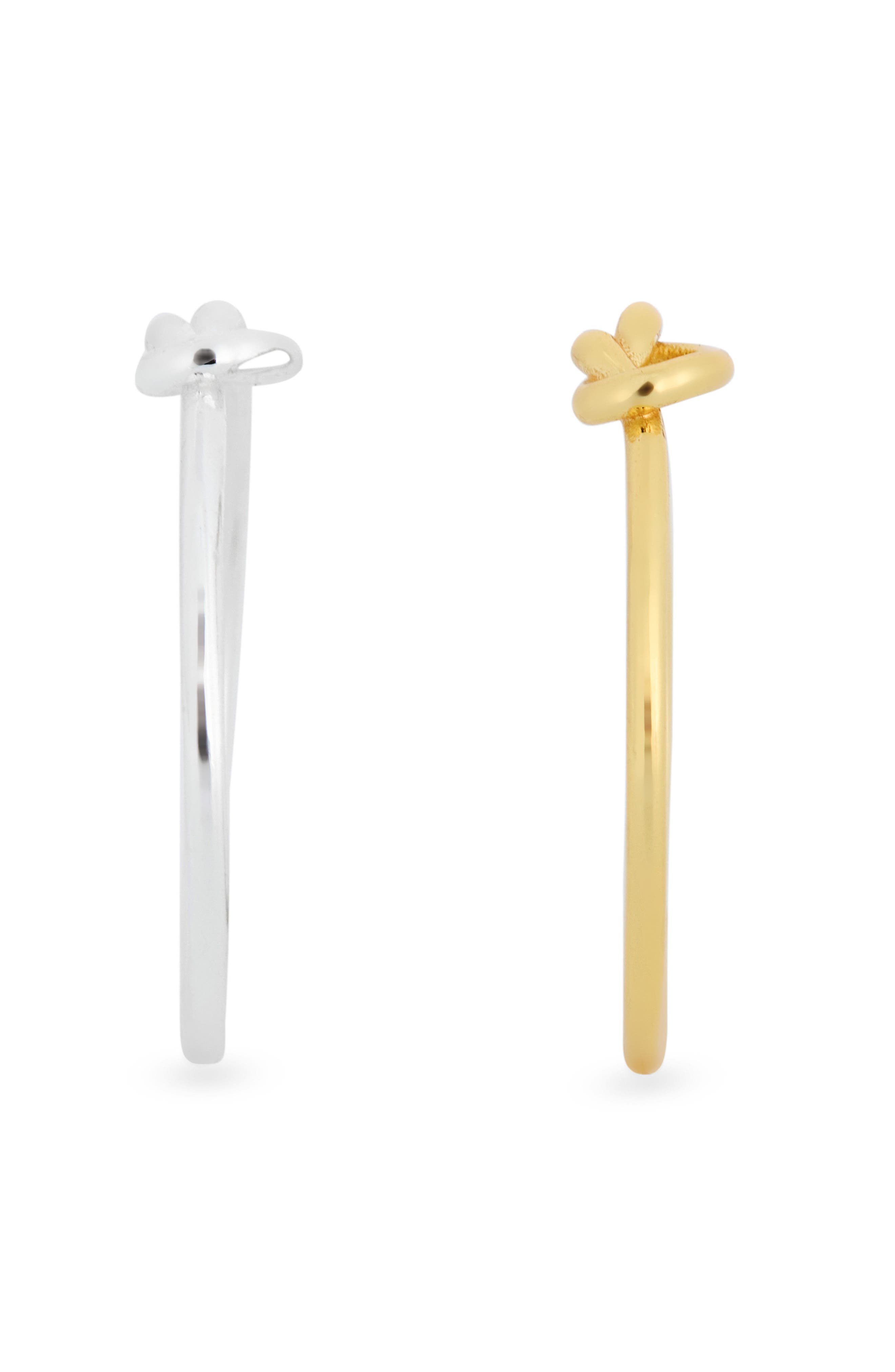 Argento Vivo Sterling Silver Set of 2 Two-Tone Knot Rings | Nordstromrack