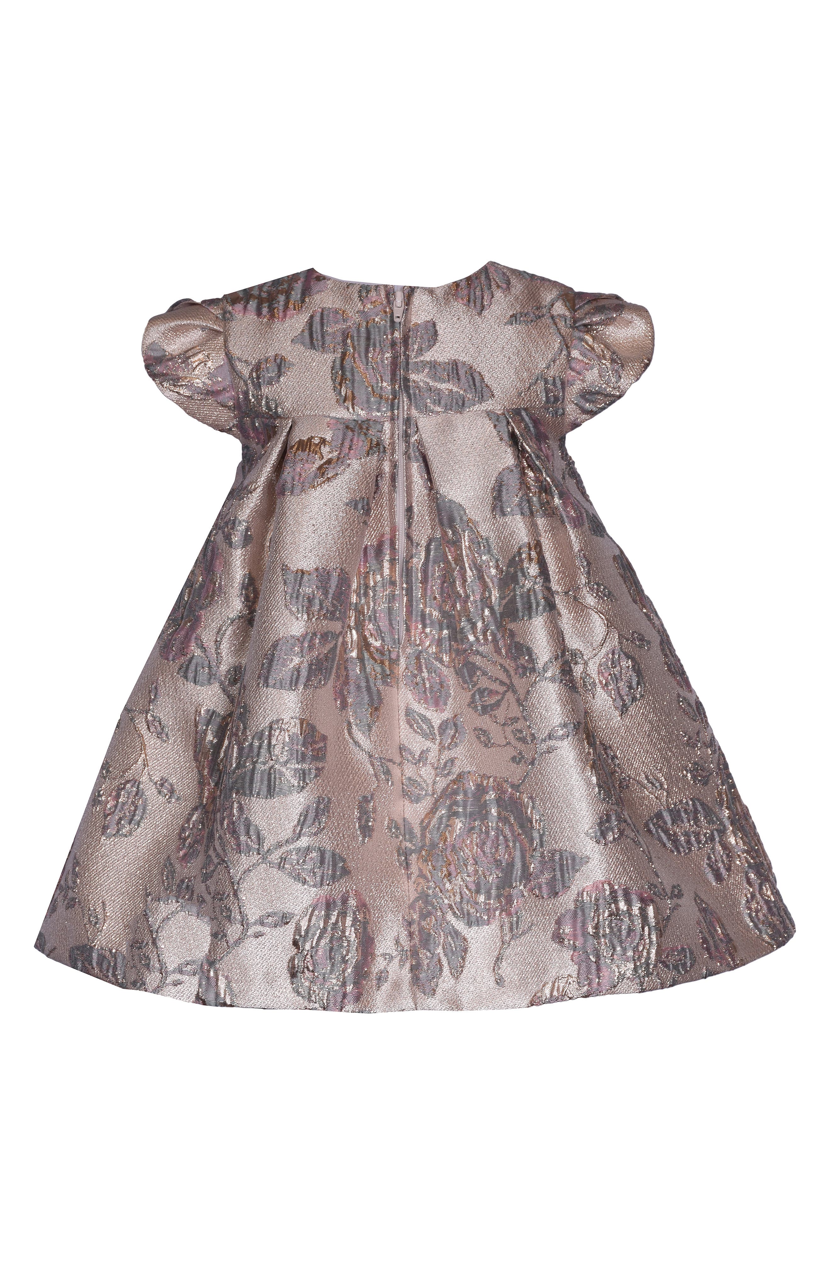 GERSON & GERSON Kids' Metallic Jacquard Bow Trapeze Dress | Nordstromrack