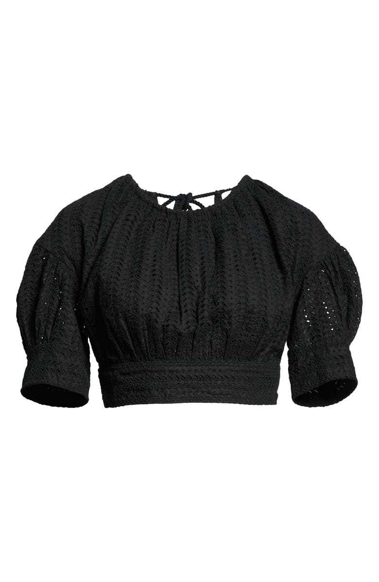 A.L.C. Becca Puff Sleeve Open Back Crop Blouse | Nordstromrack
